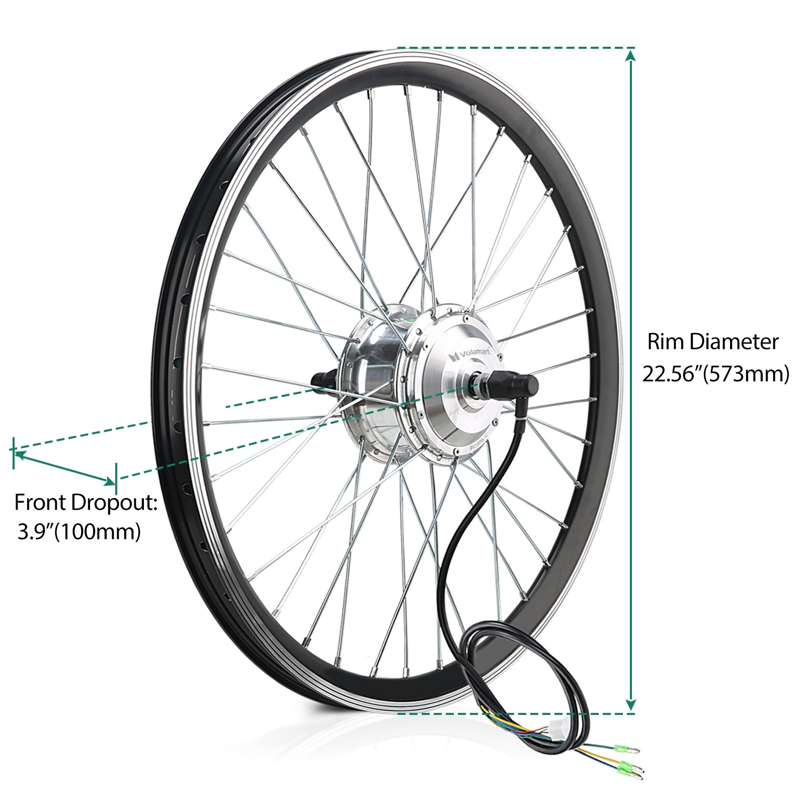 36V 250W 26" Front Brushless Gearless Hub Motor Wheel