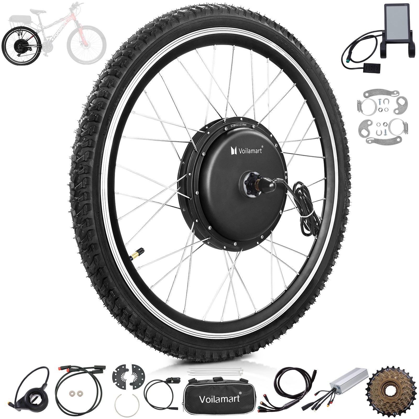 Voilamart 28" 48V 2000W Waterproof Electric Bike Bicycle Conversion Kit ...