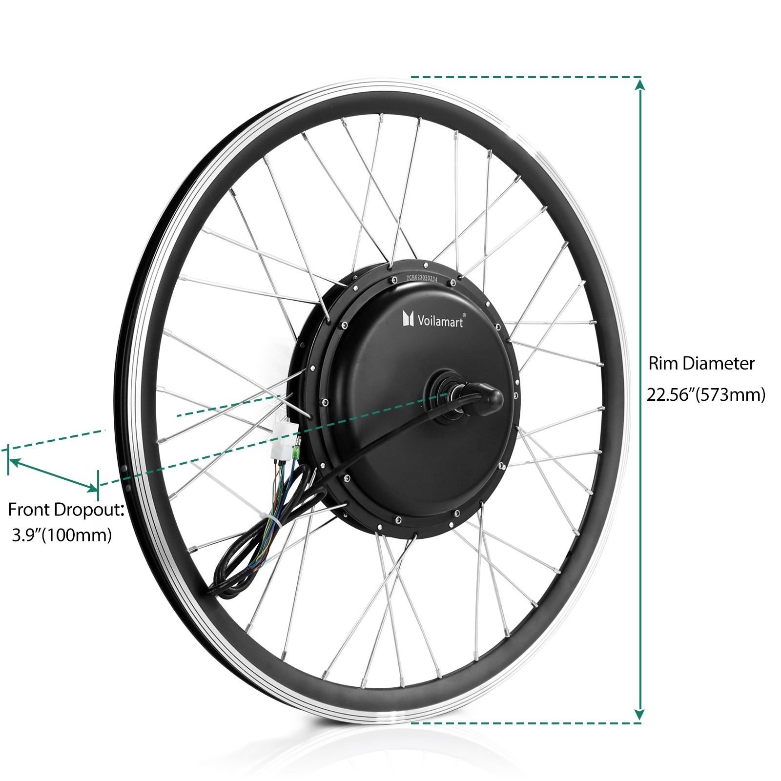 36V 500W 26" Front Brushless Gearless Hub Motor Wheel - 500W Motor ...